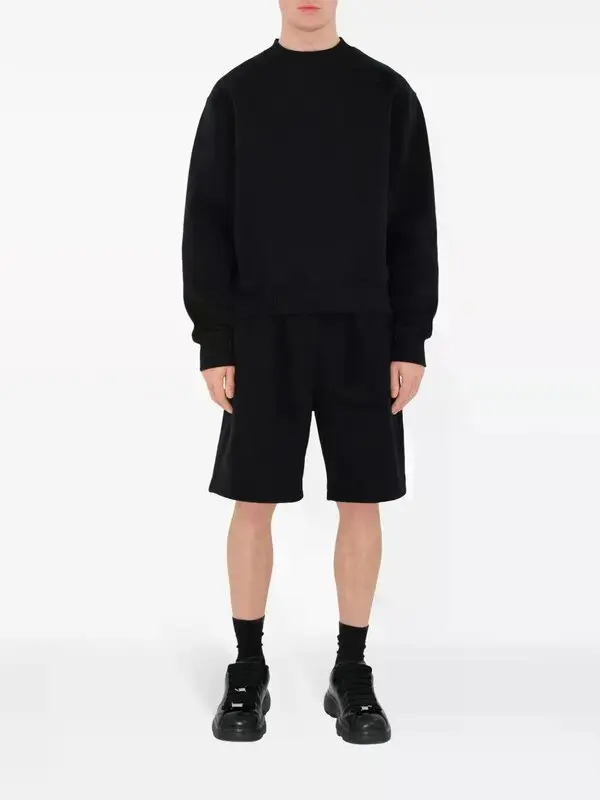 Burberry Equestrian Knight Motif Cotton Jersey Shorts - Black