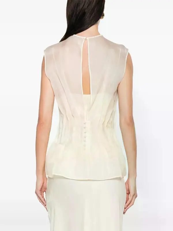 Khaite Westin Semi-sheer Silk Blouse - Neutrals