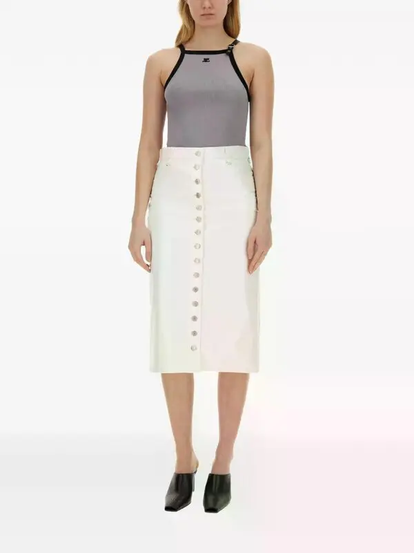 COURREGES Buckle Cotton Tank Top