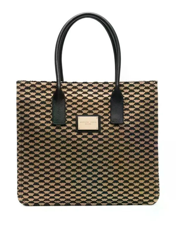 Roberto Festa Bruna Jacquard Tote Bag - Black