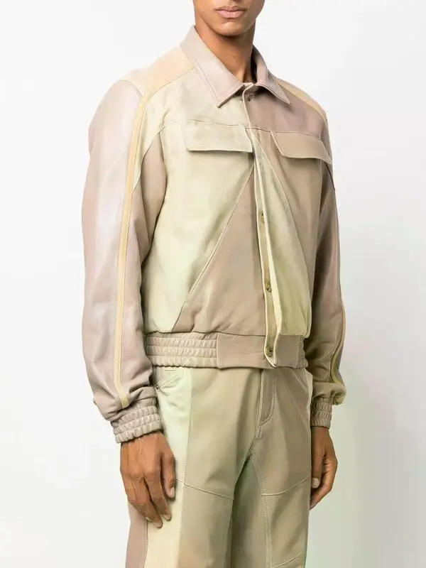 MARINE SERRE Patchwork Deadstock Leather Jacket