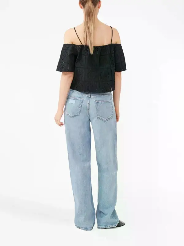 GANNI Broderie Anglaise Cropped Top