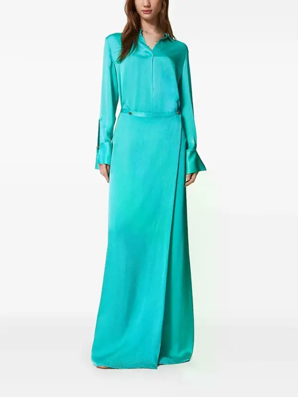 TWINSET Satin-finish Maxi Skirt - Blue