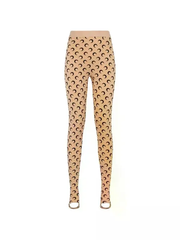 MARINE SERRE Moon Jersey Leggings - Beige