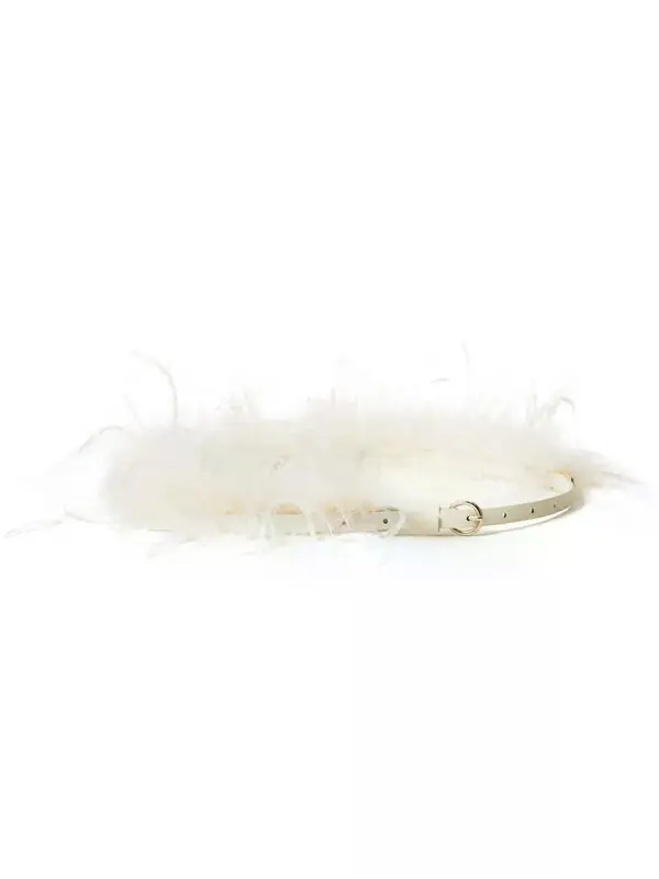 TWINSET Feather Buckle Belt - White