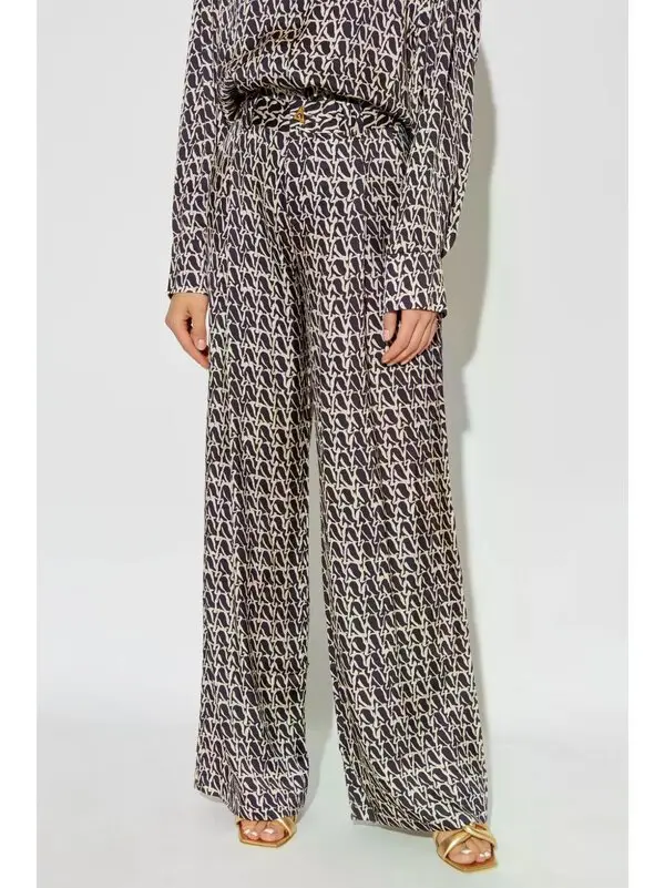 AERON Monogram Print Wide-leg Trousers