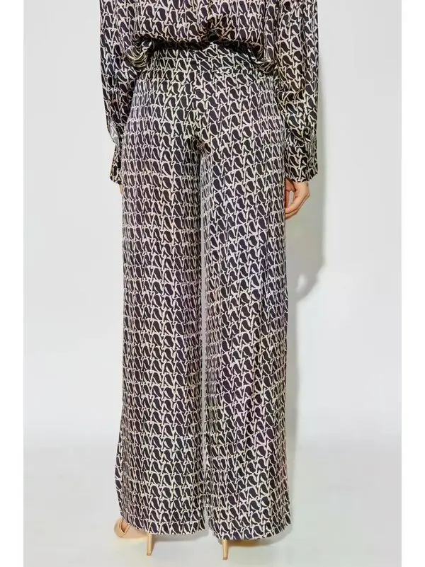 AERON Monogram Print Wide-leg Trousers