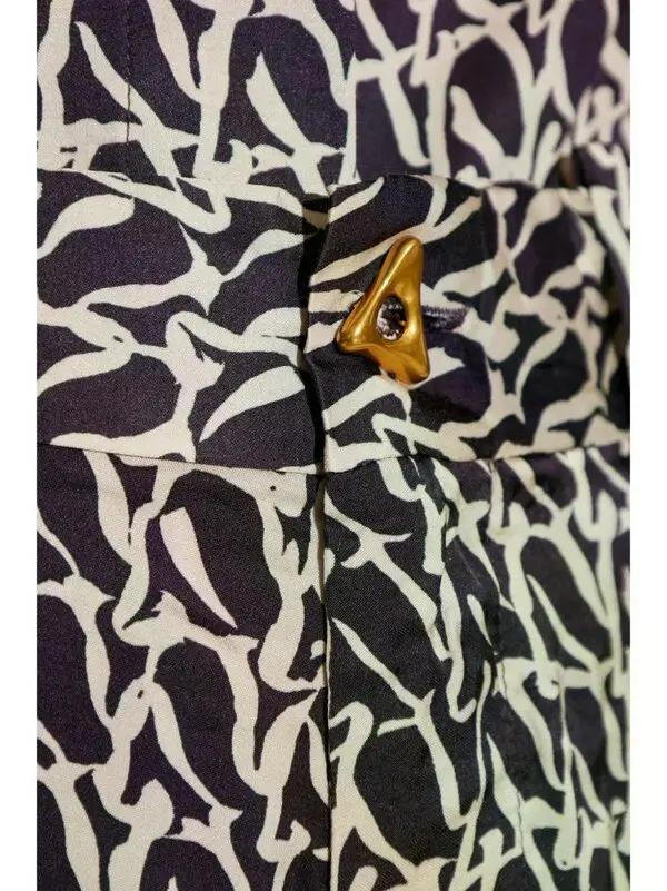 AERON Monogram Print Wide-leg Trousers
