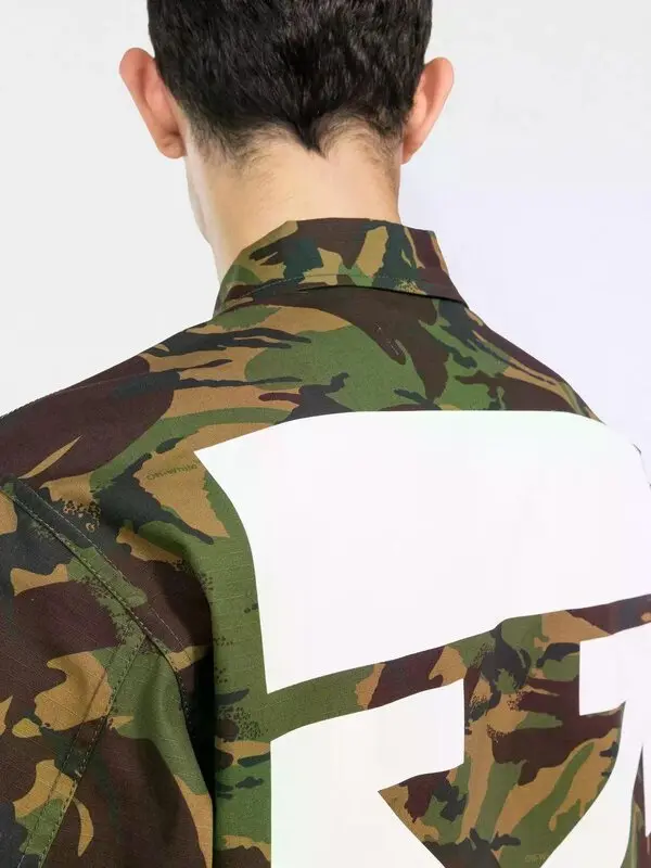 Off-White Camouflage Field Jacket With Signature Arrows Motif