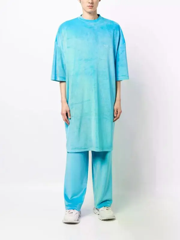 TEAM WANG DESIGN Sparkles Velvet Shirtdress - Blue