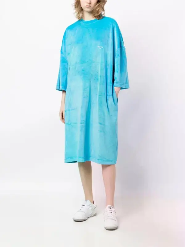 TEAM WANG DESIGN Sparkles Velvet Shirtdress - Blue