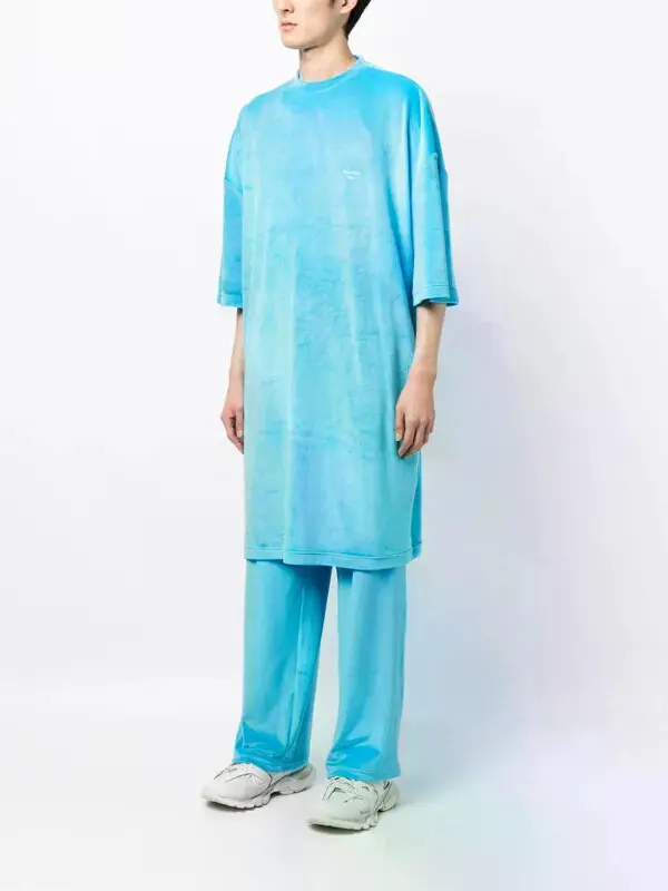 TEAM WANG DESIGN Sparkles Velvet Shirtdress - Blue