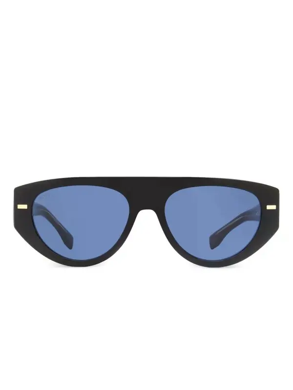 BOSS Pilot Frame Sunglasses With Gold-tone Detailing - Black
