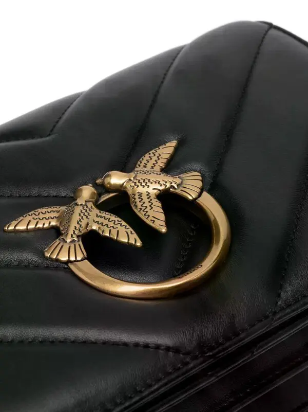 Pinko Love Quilted Leather Shoulder Bag