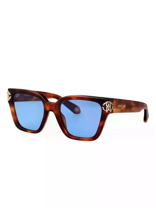 Roberto Cavalli Logo Plaque Square Frame Sunglasses