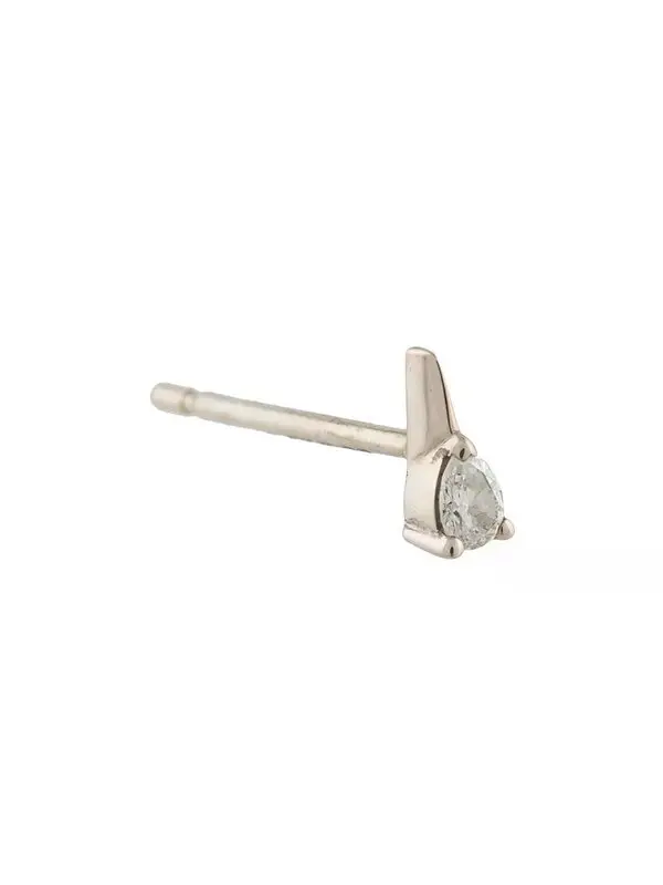 LE STER 18kt White Gold Diamond Stud Single Earring
