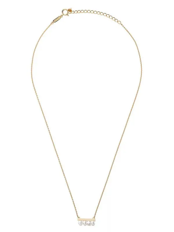 TASAKI 18kt Yellow Gold Akoya Pearl And Diamond Pendant Necklace - Metallic