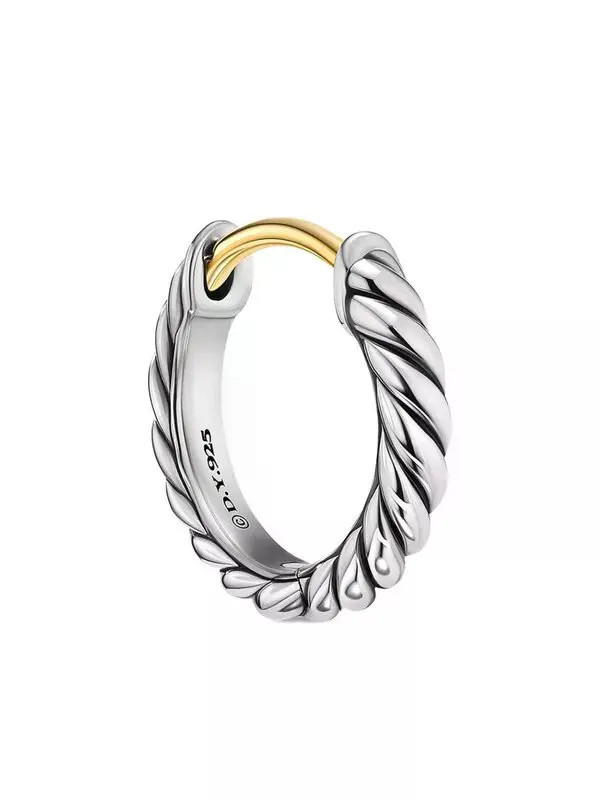 David Yurman Sterling Sculpted Cable Micro Huggie Hoop Earrings