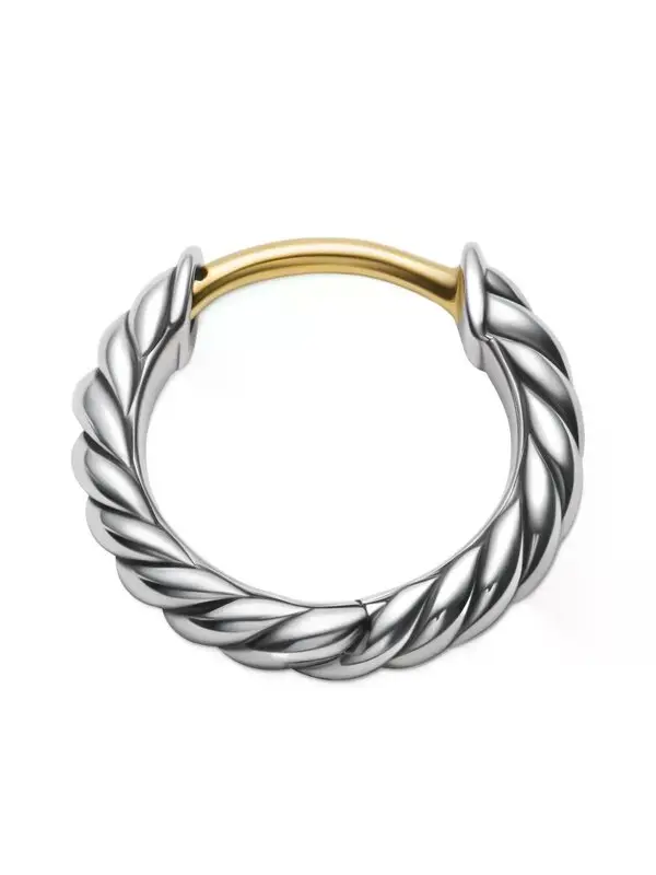 David Yurman Sterling Sculpted Cable Micro Huggie Hoop Earrings