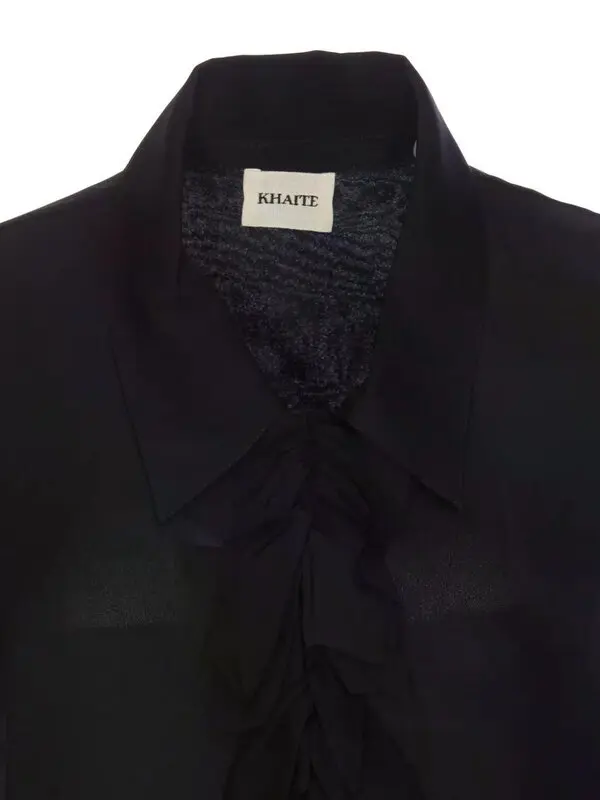 Khaite Luka Silk Georgette Ruffled Shirt