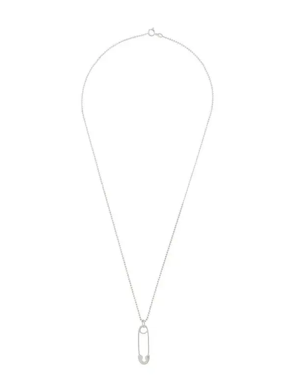TRUE ROCKS Medium Safety Pin Pendant Necklace - Silver