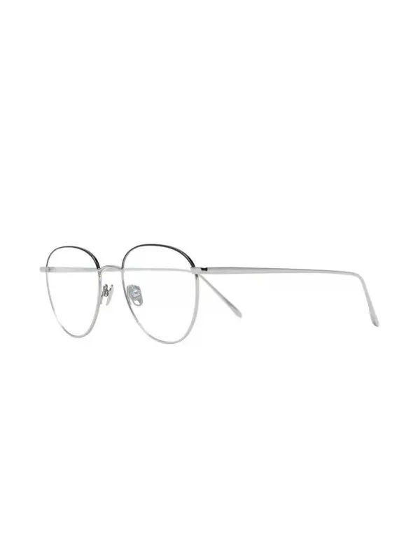 Linda Farrow Round Frame Metallic Eyeglasses