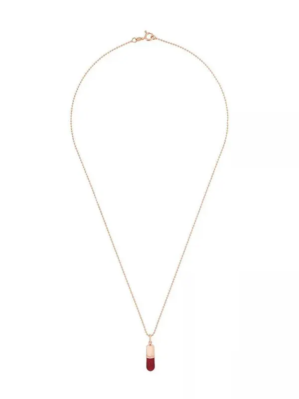 TRUE ROCKS Small Pill Pendant Necklace - Metallic