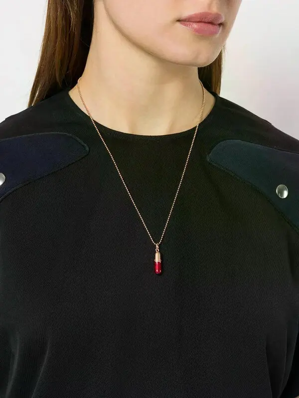 TRUE ROCKS Small Pill Pendant Necklace - Metallic