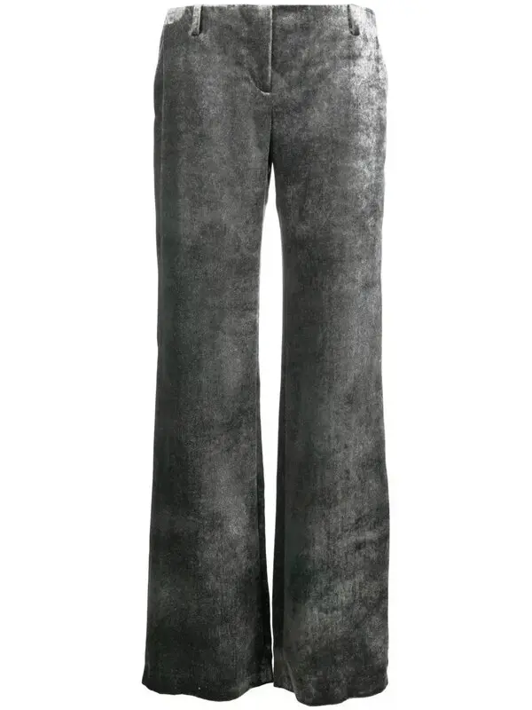 Alberta Ferretti Crushed Velvet Wide-leg Trousers