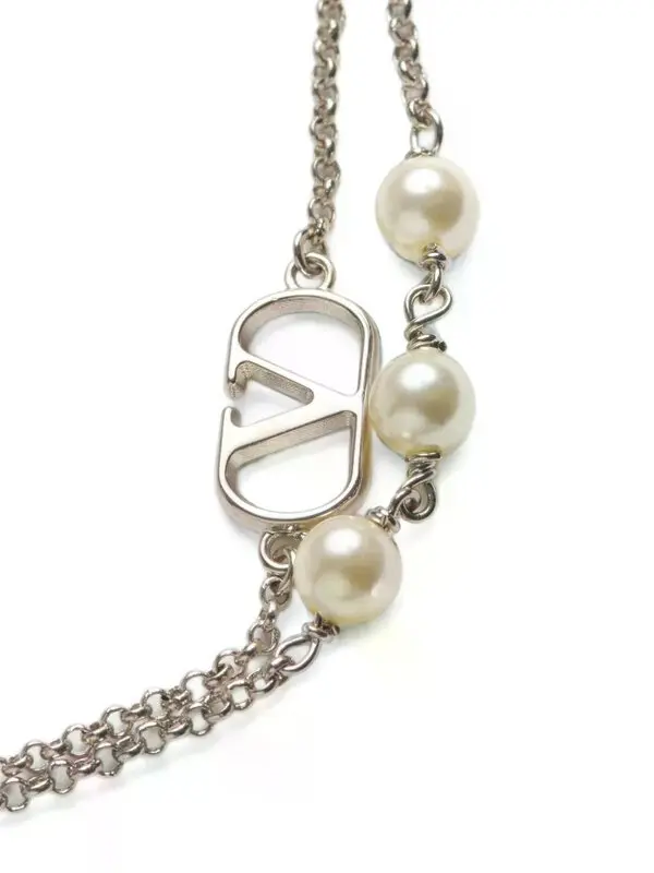 Valentino Garavani Vlogo Signature Pearl Embellished Bracelet