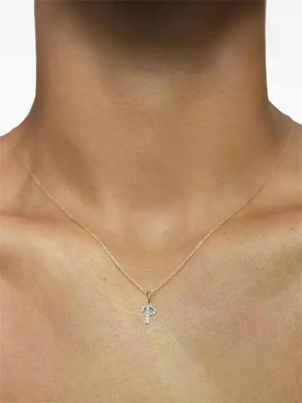 Monica Vinader 14kt Yellow Gold Diamond Letter Pendant - Silver