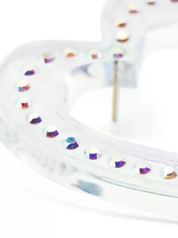 SAF SAFU Heart Crystal Embellished Earrings - Neutrals