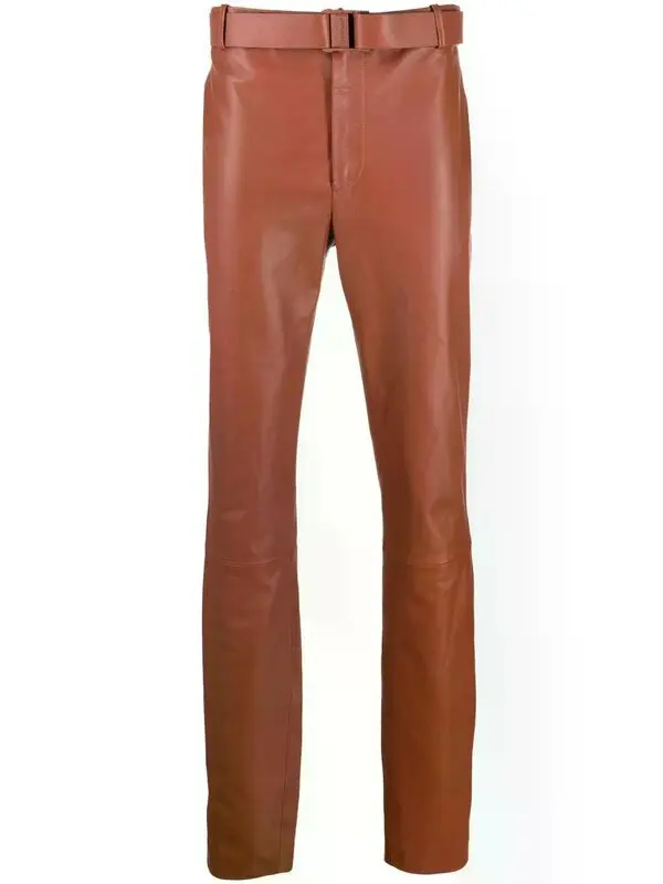 Off-White Lea Buckled Leather Trousers