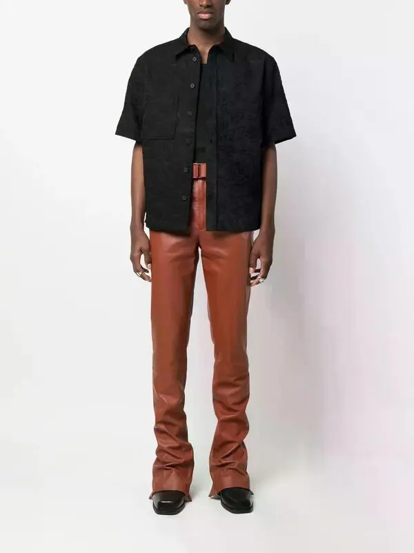 Off-White Lea Buckled Leather Trousers