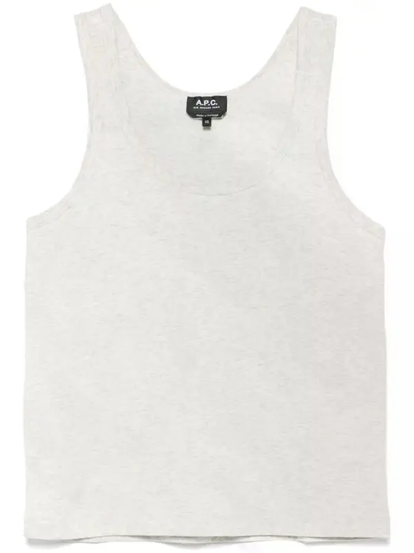 A.p.c. Scoop Neck Sleeveless Tank Top With Rear Logo Patch
