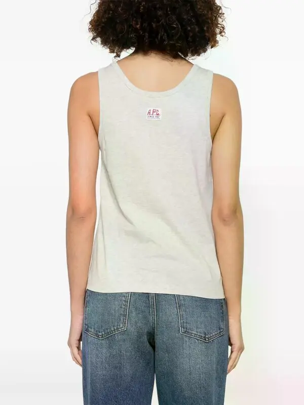 A.p.c. Scoop Neck Sleeveless Tank Top With Rear Logo Patch