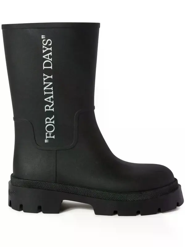 Off-White Rubber Logo Print Boots