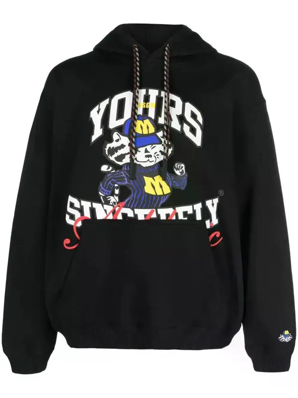MSGM Graphic Print Cotton Hoodie
