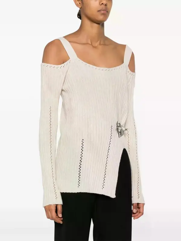 TWINSET Brooch-detail Top - Brown