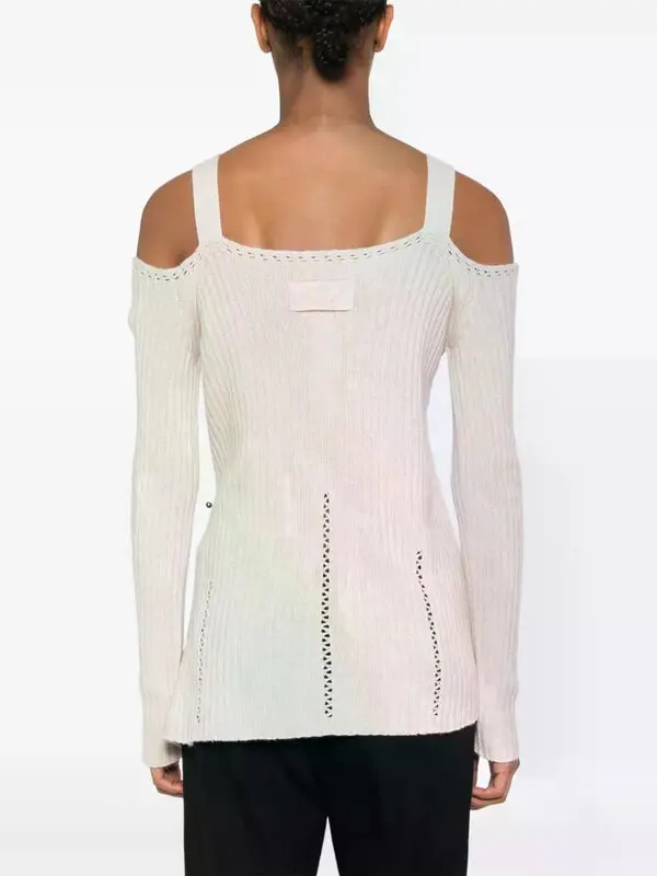 TWINSET Ribbed Knit Brooch Detail Top