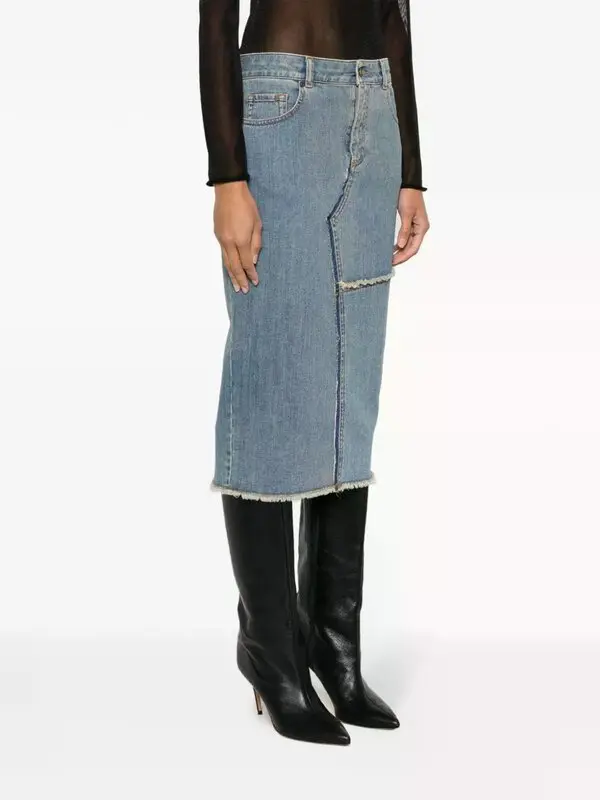 TOM FORD Frayed Pencil Midi Skirt
