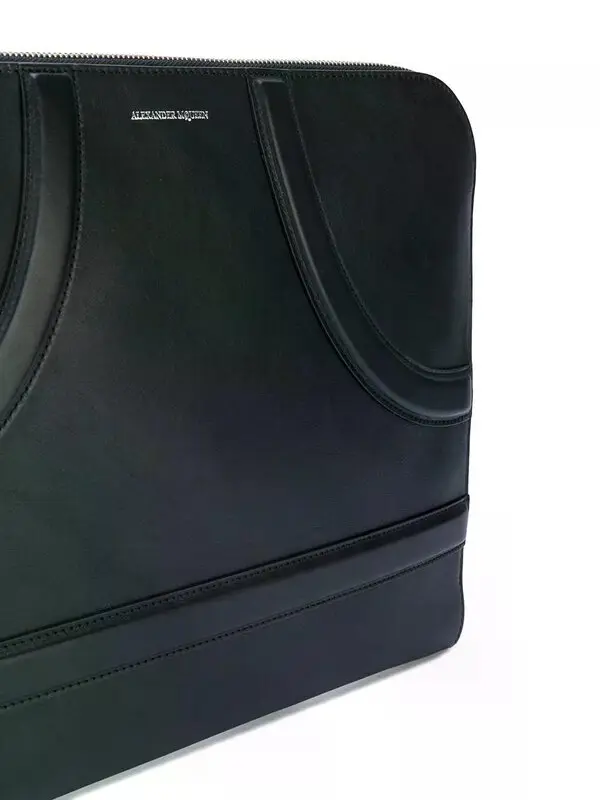 Alexander McQueen Logo-stamp Leather Clutch