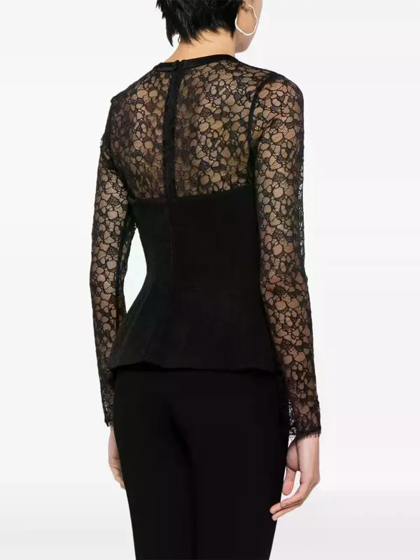 Simkhai Prima Peplum Top With Lace Detailing