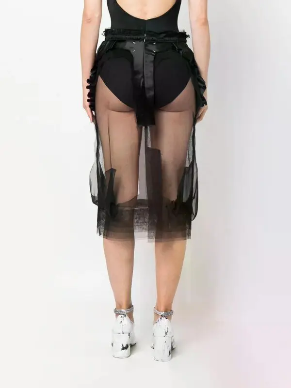 MAISON MARGIELA Décortiqué Tulle Midi Skirt