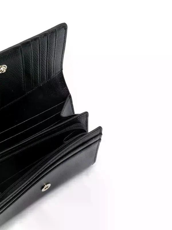 Furla Medium Camelia Leather Wallet - Black