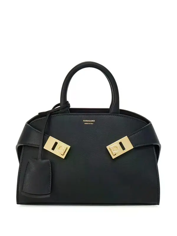 FERRAGAMO Extra-small Hug Leather Handbag - Black