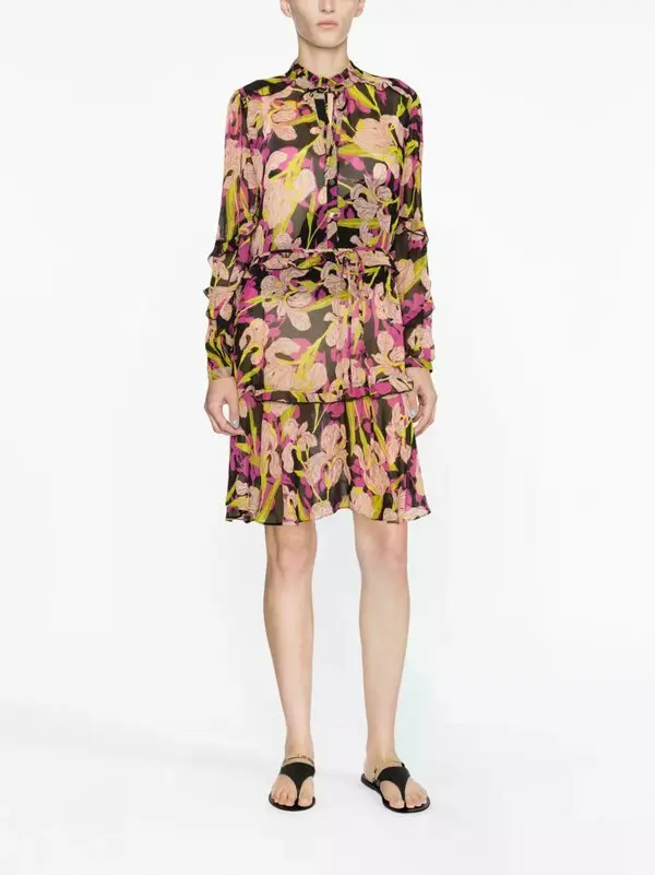 Pinko Piccadilly Floral-print Ruffled Minidress