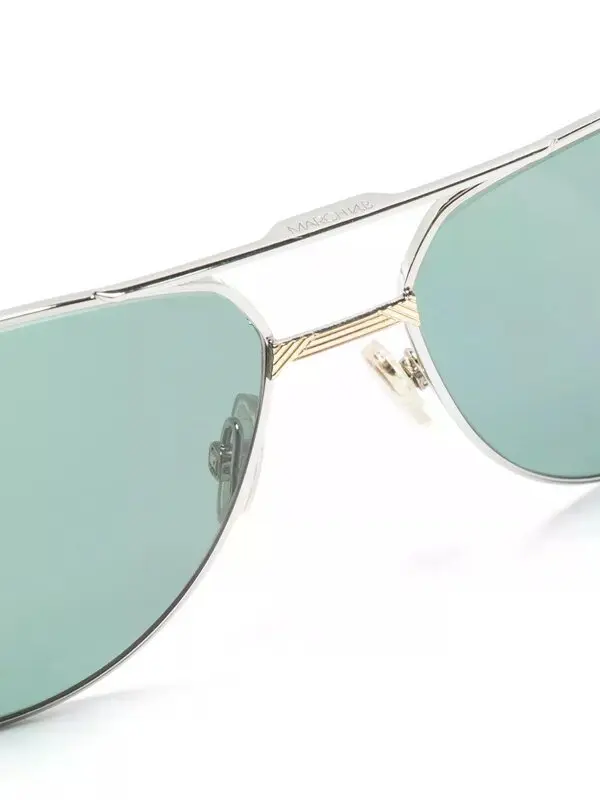 MARCH LA.B Double-bridge Pilot-frame Sunglasses - Silver