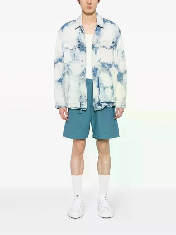 MAHARISHI Off-centre Drawstring Bermuda Shorts - Blue