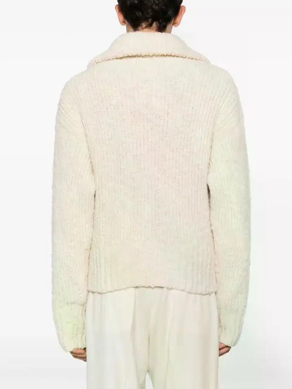 AMI Paris Brushed Merino Wool Blend Half-zip Jumper